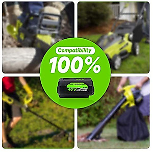 Upgraded to 6.0Ah OP4026 40 Volt Lithium Replacement Battery Compatible with Ryobi 40V Battery OP4050A OP40601 OP4026A OP4040 OP4030 OP4050 OP4015 OP40261 OP40201 OP40301 OP40401 with LED Indicator