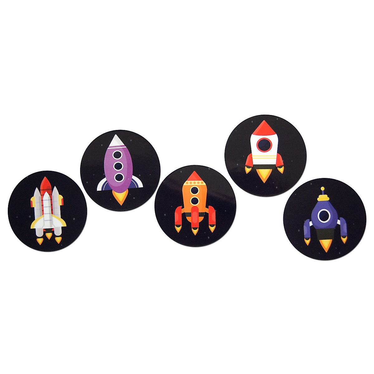 Novel Merk Rocket Ship Aliens Refrigerator Magnets for Space Gifts, Decor, Party Favors, & Prizes (5)