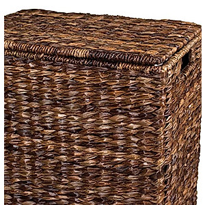 BirdRock Home Abaca Laundry Hamper - Hand Woven - Removable Canvas Laundry Bag