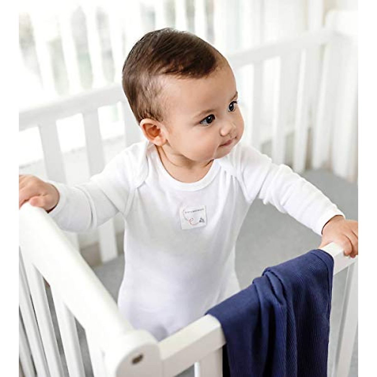 Burt's Bees Baby baby boys Romper Jumpsuit, 100% Organic Cotton One-piece Coverall and Toddler Footie, Heather Grey/White 2-pk, Newborn US