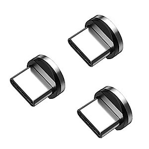 Crozziz 360°Rotating Magnetic Phone Cable Adapter Connector Tips Head for Type-c