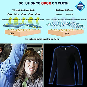 100% Merino Wool T-Shirt for Women's Long Sleeve Base Layers Odor Resistance for Outdoor Black