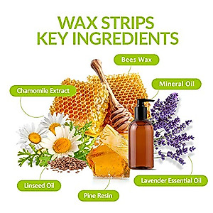 MOOM Face and Eyebrow Waxing Strips for Women with Natural Soothing Chamomile & Lavender Hair Waxing Strips with Vitamin E Finishing Oil – Perfect for Face & Bikini (20 Pre-Waxed Strips) 1 Pack