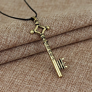 OfficialOtaku Titan Eren Gold Key Cosplay Pendant Necklace - Metal
