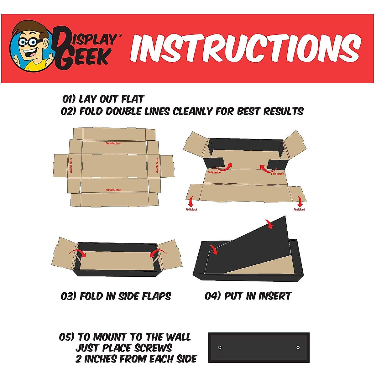 3 Single Row Out of Box Display Cases for 4 in. Funko Pop Collectible Toy Figures, Black Cardboard