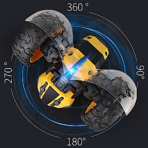 Mostop RC Stunt Car Remote Control Car for Kids, 1/14 Scale 2.4 Ghz Rechargeable Off Road Bumble Tumble Bee Truck Rock Crawler Vehicle Toy with Music and Light.