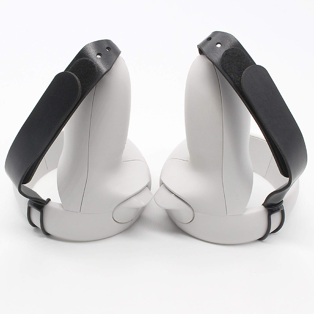 SINYUDUN Knuckle Strap for Oculus Quest 2, Comfortable Touch Controller Grip Accessories, Adjustable PU Leather Wrist Strap (1 Pair)