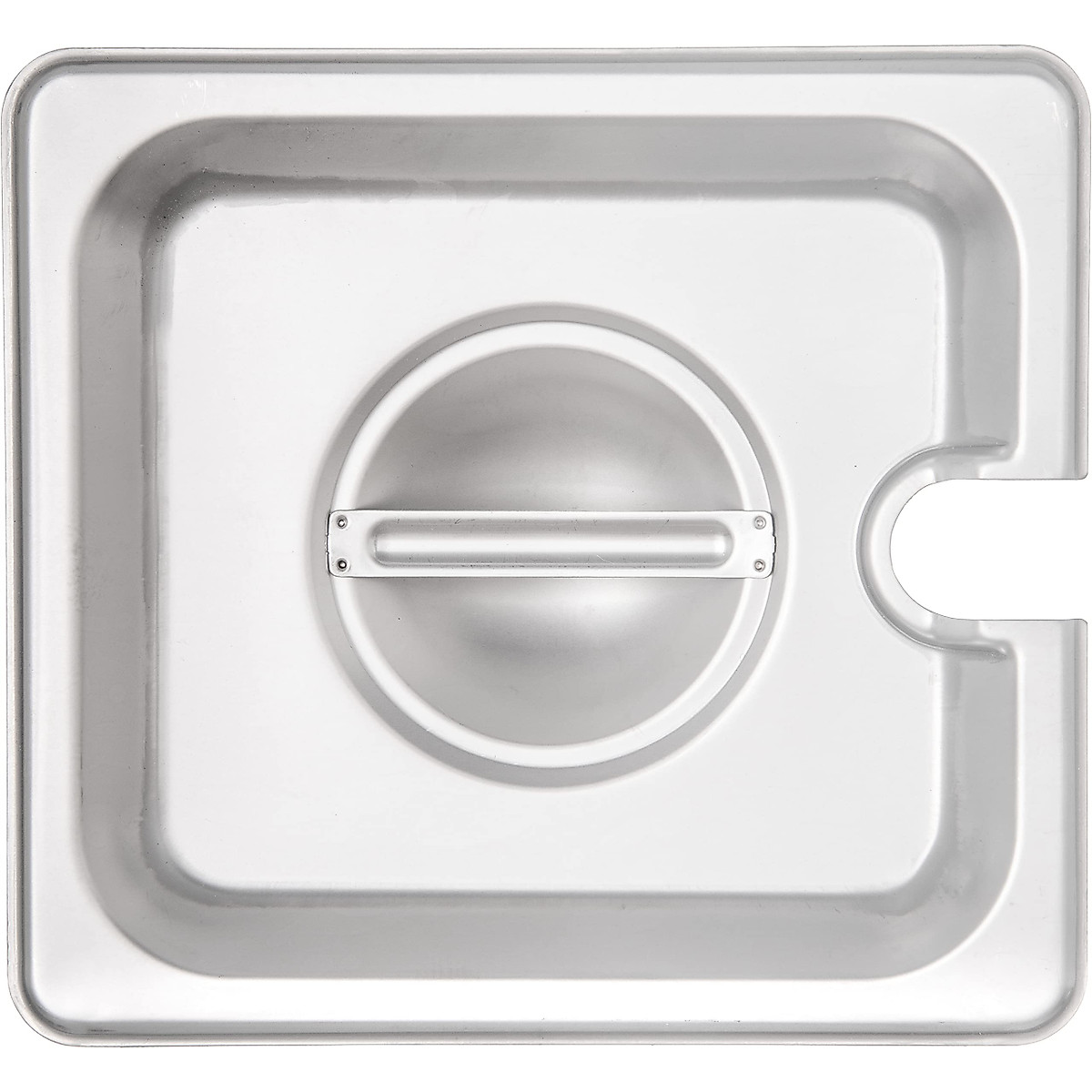 Carlisle FoodService Products Durapan 1/6 Size Stainless Steel Food Pan Lid Slotted Hotel Pan Cover with Concave Handle for Catering, Buffets, Restaurants, 6.88 X 6.25 Inches, Silver, (Pack of 6)