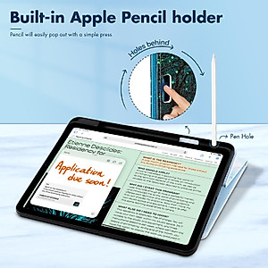 Dteck Case for iPad Air 10.5 (3rd Generation) 2019 /iPad Pro 2017 Case 10.5" - Protective Magnetic Leather Case with [Pencil Holder/Adjustable Viewing Stand Angle] Cute Folio Cover (Starry Forest)