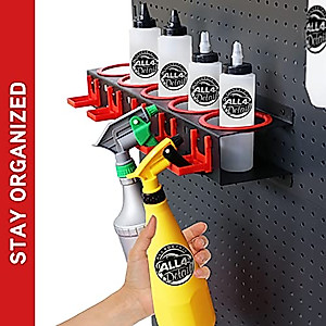 ALL4DETAIL Spray Bottle Holder, Multifunctional Spray Bottle Rack Car Beauty Shop Accessory Display with 5 Plastic Hanging Hooks - Plastic Spray Bottle - Squeeze Bottle