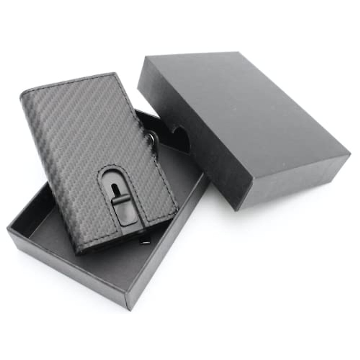 RFID Protection Minimalist Pop-Up Wallet Carbon Fibre Leather