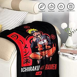 JUST FUNKY Naruto Shippuden Fleece Bed and Sofa Blanket | 45 X 60 Inches Naruto Blanket Featuring Naruto Uzumaki | Home Decor Sofa Bed Blanket | Official Licensed
