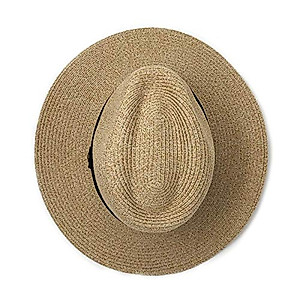 Wallaroo Hat Company Men’s Palm Beach Fedora – UPF 50+ Sun Protection, Packable Design and Adjustable Sizing – Stylish Sun-Smart Hat for Everyday Adventures and Travel (Medium/Large, Beige)