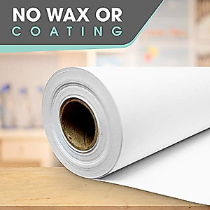 White Art Easel Paper Roll (18 Inch by 75 Feet) – 100% Recyclable Non-Yellowing Arts and Crafts Bond Paper for Paper Tablecloths, Bulletin Board Backing and Wall-Mount Note Stations