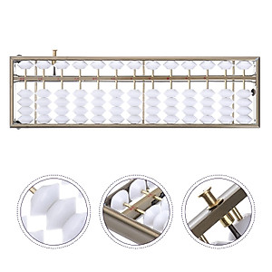 NUOBESTY 2 Pcs Abacus Chinese Counting Tool Kids Math Toys Old Chinese Calculator Chinese Bead Counter Toys for Toddlers Childrens Toys Student Aluminum Alloy Universal Japan White