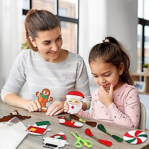 16 Sets Merry Christmas DIY Stuffed Craft Kit Christmas Sewing Kit Xmas Tree DIY Sewing Set for Beginners Snowman Educational Gift Set for Boys and Girls Xmas Felt Ornaments Decorations for kids