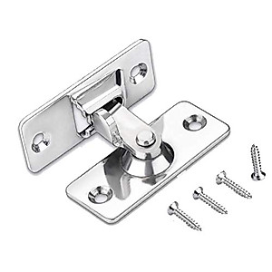 WANLIAN Door Hasp Latch 90 Degree, Stainless Steel Safety Angle Locking Latch for Push/Sliding/Barn Door, Satin Nickel