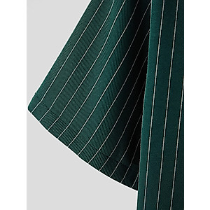 COZYEASE Men's Button Down Shirt Short Sleeve Collar Neck Casual Shirts Tops Dark Green M