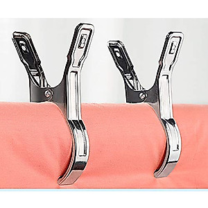 Pealeep 12 Pack Stainless Steel Clothespins,4.7 Inch Beach TowelClips,About Ground Pool Cover Clamps for Cruise,Boat,Blanket,Quilt,Lounge