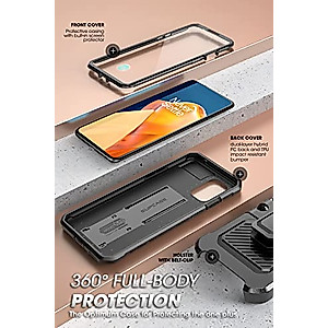 SUPCASE Unicorn Beetle Pro Series Case Designed for OnePlus 9 5G (NA Version Model:LE2115), Full-Body Rugged Holster Case with Built-in Screen Protector (Black)