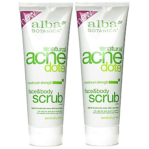 Alba Botanica ACNEdote Face & Body Scrub, 8 Ounces Tube (Pack of 2)