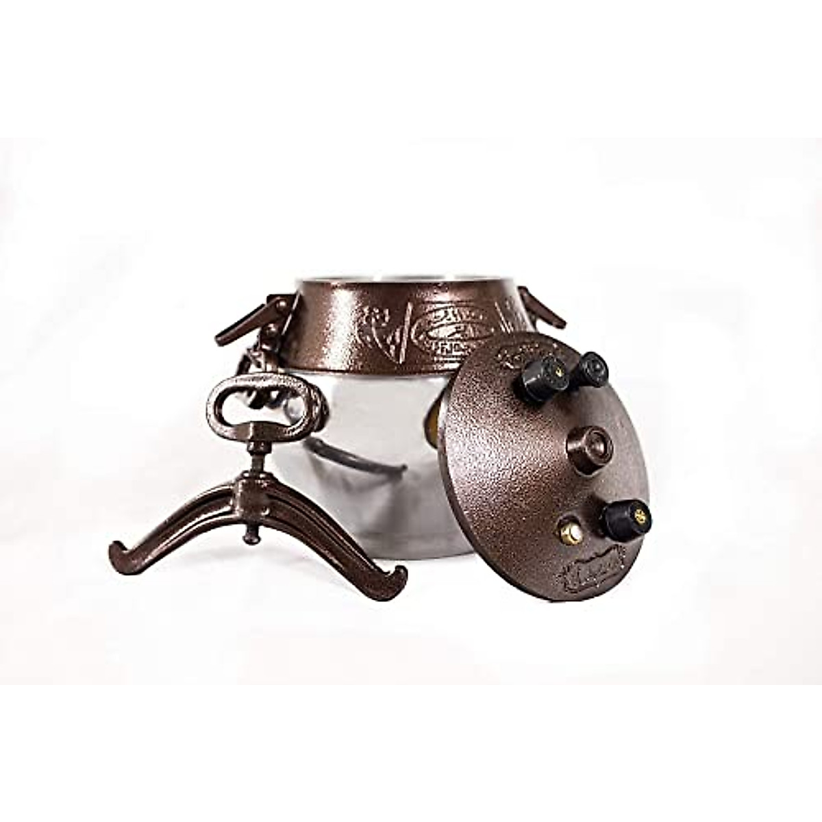 Afghan pressure cooker Model NR 9 quart (8.5 liter) capacity. Aluminum Uzbek Kazan pressure pot for indoor/outdoor cooking