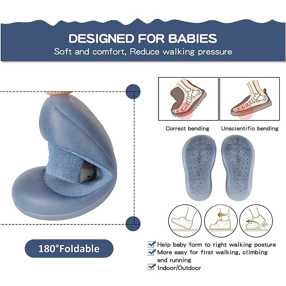 SEBELLST Baby Boy Sock Shoes Animal Rubber Sole Non-Skid Indoor Slipper Infant Boys First Walking Floor Slipper Toddler Soft Sole Cotton Breathable Lightwewight Baby Shoes (Blue, 12-18 months)