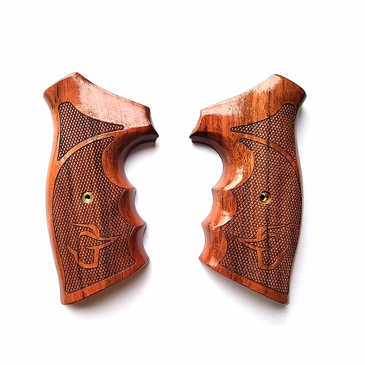BMPL Hardwood Luxury Laser Grips Compatible with Taurus Medium/Large Frame.357 M44, 65, 66, 80, 82, 83, 96, 431, 441, 607, 608, 669 Revolver Handmade, Brown,Red