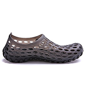 clapzovr Mens Sandals Shower Water Shoes Beach Swim Pool River Shoes Comfort Garden Clogs Black 10 D(M) US