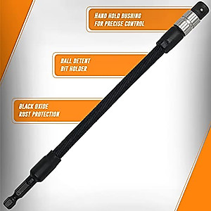 AMERICAN MUTT TOOLS Flexible Drill Bit Extension – 7.5” Flexible Screwdriver Tool | Flexible Shaft Drill Bit Extension, Bendable Flex Bit for Hard to Reach Spaces | Flexible Bit Extension Bar