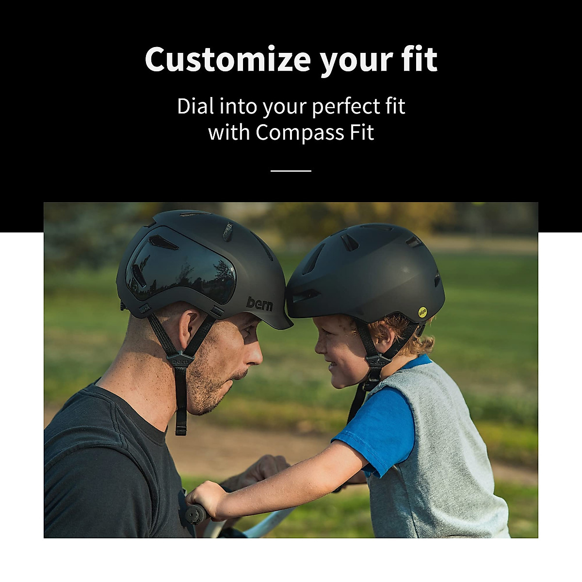 Bern Watts 2.0 Adult Bike Helmet, Brim Style, Multisport Certified, MIPS Rotational Impact Protection, Compass Dial-Adjusted Fit, for Biking, Skating, Boarding (Matte Sand, Small)