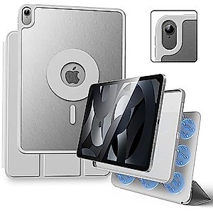 Marasone iPad Air 5th Generation Case 2022 / iPad Air 4th 2020 Case 10.9 Inch Double-Layer Magnetic Folio Cover with Multiple Angles and Pencil Charging Support, Premium PU Leather(Gray)