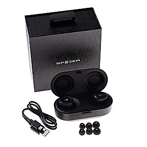 Spider Truly Wireless Bluetooth Earphones BT200, Black, A-EMIC-BT200