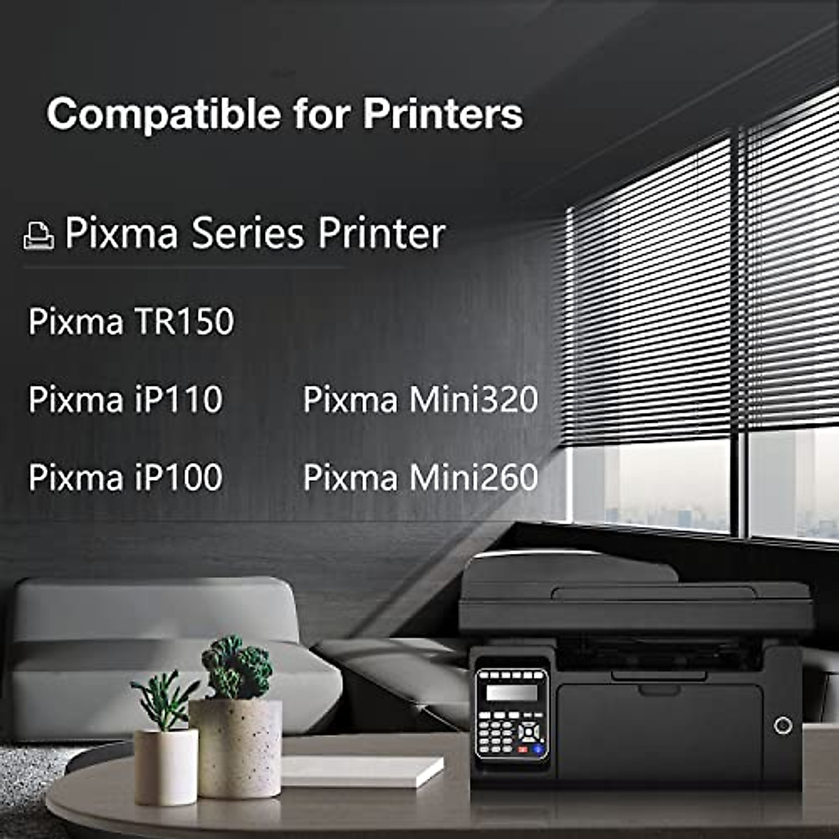 LEMERO Compatible Ink Cartridge Replacement for Canon 35 36 PGI-35 CLI-36 for Pixma IP110 IP100 Mini260 Mini320 Printer (5 Black, 3 Tri-Color, 8 Pack)