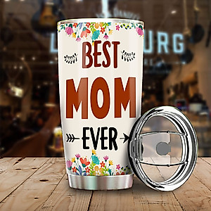 LPVLUX Best Mom Ever Tumbler Mom Tumbler with Lid Double Wall Tumbler Stainless Steel 20oz Travel Coffee Mug You Are A Really Great Mom
