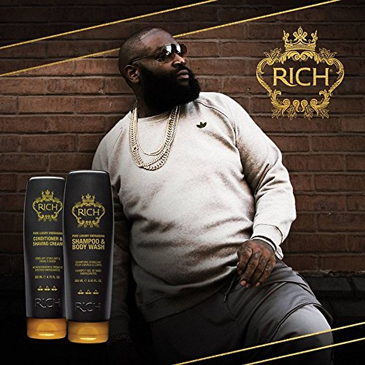 RICH Hair Care Pure Luxury Energizing Shampoo and Body Wash, 8.45 oz.