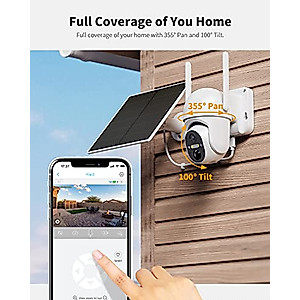 Ebitcam 4G LTE Cellular Security Camera Include SD&SIM Card(Verizon AT&T T-Mobile), 2K Live View Solar Outdoor No WiFi Cameras with 360° PTZ Color Night Vision PIR Motion Alerts Two Way Talk Playback