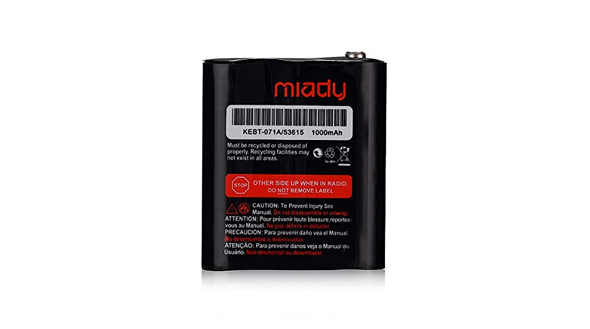 Miady 2-Pack 3.6V 1000mAh Motorola Two-Way Radio Batteries
