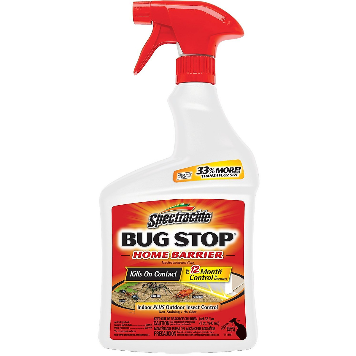 Spectracide Bug Stop Home Barrier Ready-to-Use Spray, 32 Fluid Ounce
