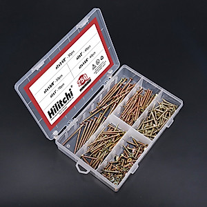 Hilitchi 250-Pcs #7 Phillips Bugle Head Coarse Thread Drywall Screw Assortment Kit, Carbon Steel Zinc Plated, Ideal Screw for Drywall Sheetrock, Wood, and More