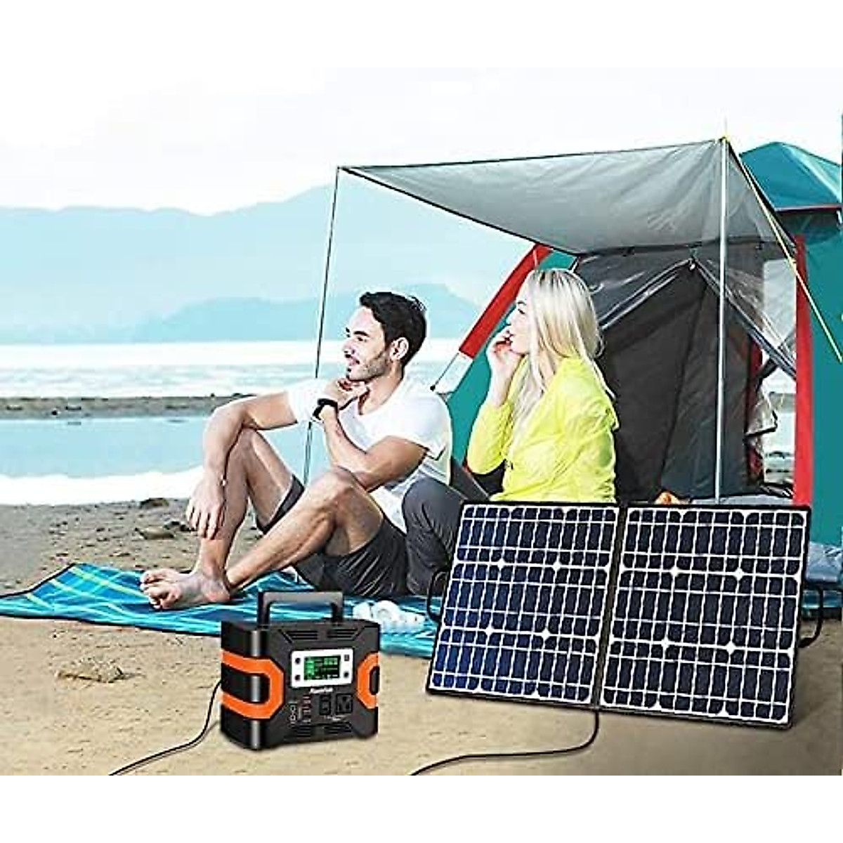 Solar Panels 100W 18V Portable Solar Panel 5V USB Flashfish Foldable Solar Cells Battery Charger Folding Outdoor Power Supply Camping Garden (18V 100W) (18V 100W) ()