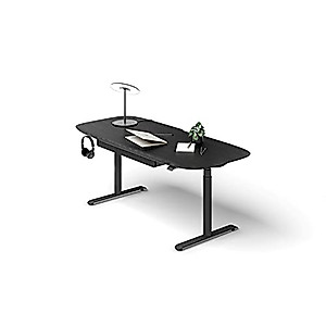 BDI Furniture Soma - Lift Desk - 72" W - Ebonized Ash Top - Black Base