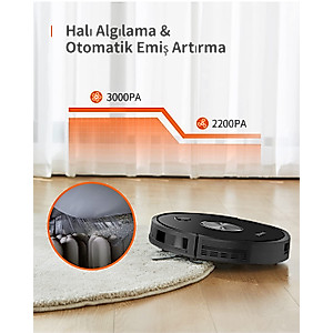 Ultenic D5s Pro Robot Vacuum and Mop Combo, 3000Pa Strong Suction, Row-by-Row Cleaning, APP Control, Self-Charging, Works with Alexa, Boundary Strips, Good for Pet Hair, Hard Floor and Carpet