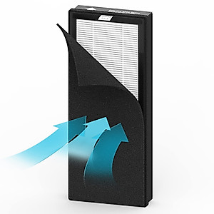 Replacement hepa filter for veva 8000 Elite pro series air Cleaner purifier, 2 True HEPA Filters & 8 Premium Carbon Pre Filters