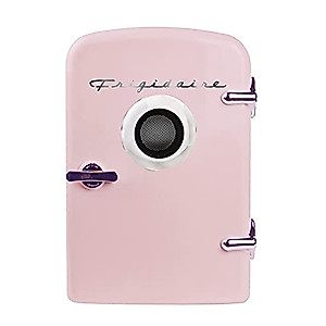 Frigidaire EFMIS151-PINK EFMIS151 Mini Portable Compact Personal Home Office Fridge Cooler Built in Speaker, 4L Capacity, Chills Six 12 oz Cans, 100% Freon-Free & Eco Friendly, standard, Pink