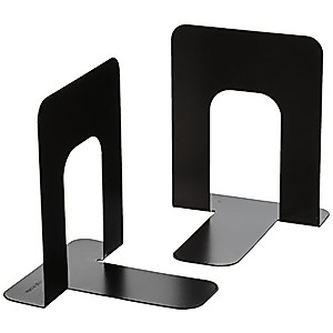School Smart Non Skid Bookends - Standard Size - Set of Two - Black