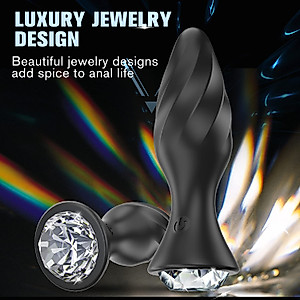 Vibrating Jewelry Butt Plug with APP Control, Anal Vibrator Prostate Massager Remote 9 Vibration Modes for Fun, Rechargeable Sex Toys Men Women and Couples