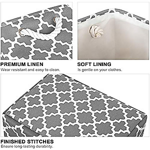 WISELIFE Storage Basket [3-Pack] Large Collapsible Storage Bins Boxes Cubes for Clothes Toys Books, Perfect Storage Organizer w/Handles (Grey,15" x 11" x 9.5")