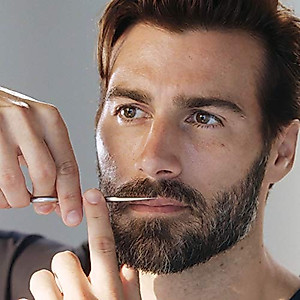 Tweezerman G.E.A.R. Moustache Scissors and Comb Model No. 72031-MG, Black