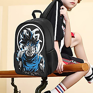 FOLS Anime Backpack Cartoon Book Bag for Teenager Boys Girls School Travel 17 Inch (blue)